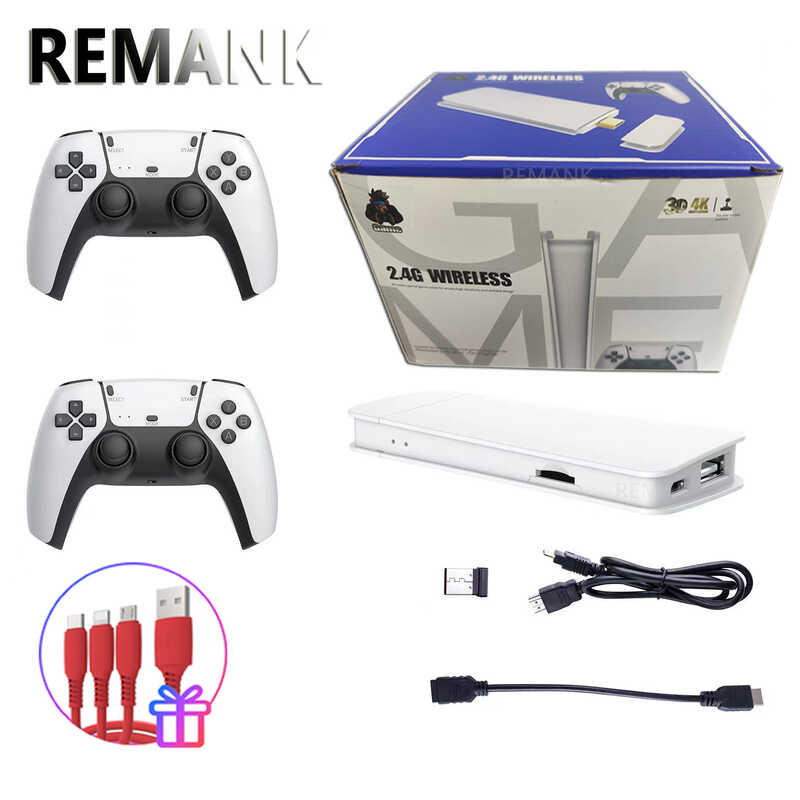 3E REMANK 3 M15 Stick Box Mini 4K TV Handheld Console Wireless Gamepads 64G 30000 Retro Video ...
