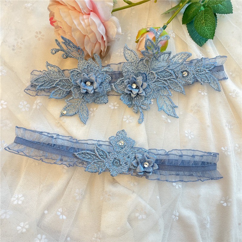 2Sets Women Leg Ring Sexy Lingerie Lace Garter Belt Leg Loop Wedding ...