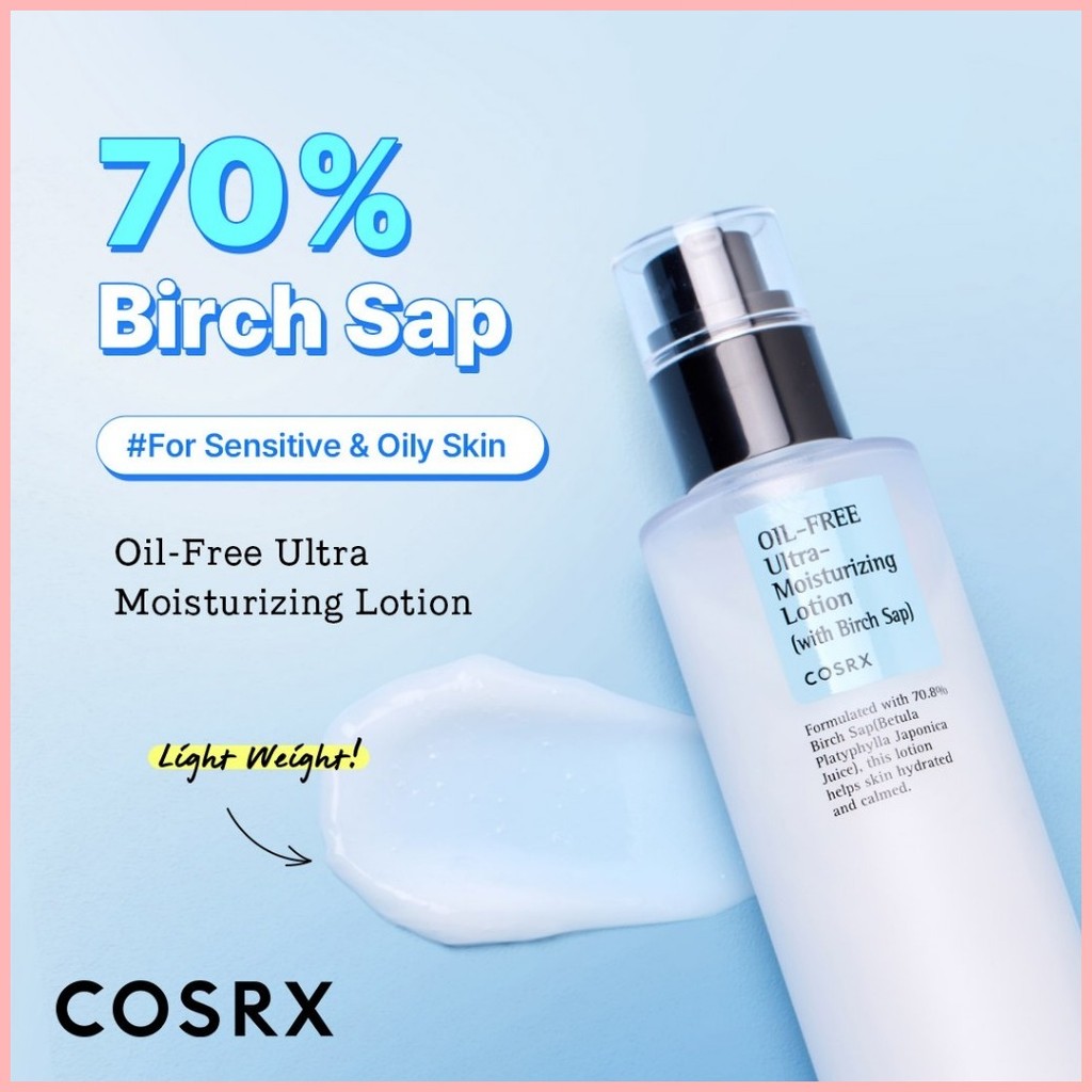 [COSRX OFFICIAL] Oil-free Ultra Moisturizing Lotion, Birch Sap 70.85% ...