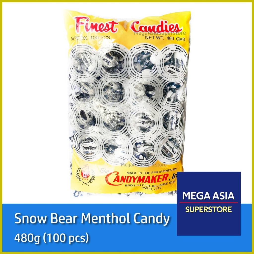 Mega Asia Snow Bear Menthol Ball Candy 480G 100pcs | Shopee Philippines