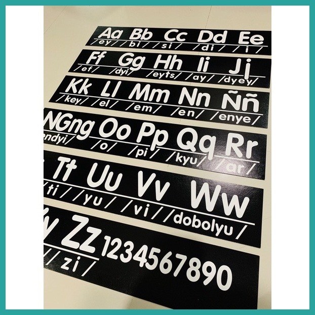 1 set Cursive OR Print Alphabet Letters Long Display Poster ...