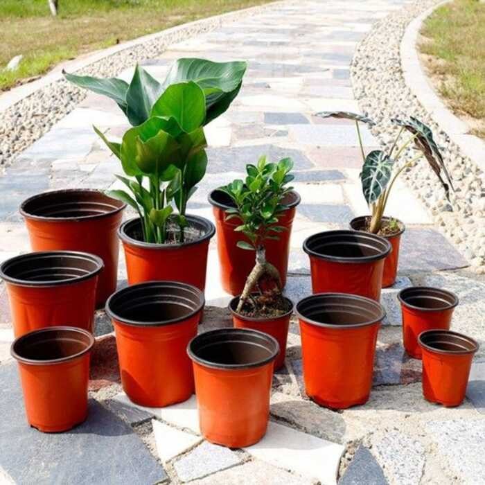 M&A PHC 25Pcs /Set (17Cm-24Cm) PVC Soft Pots/ Plastics Pots/ Terracota ...