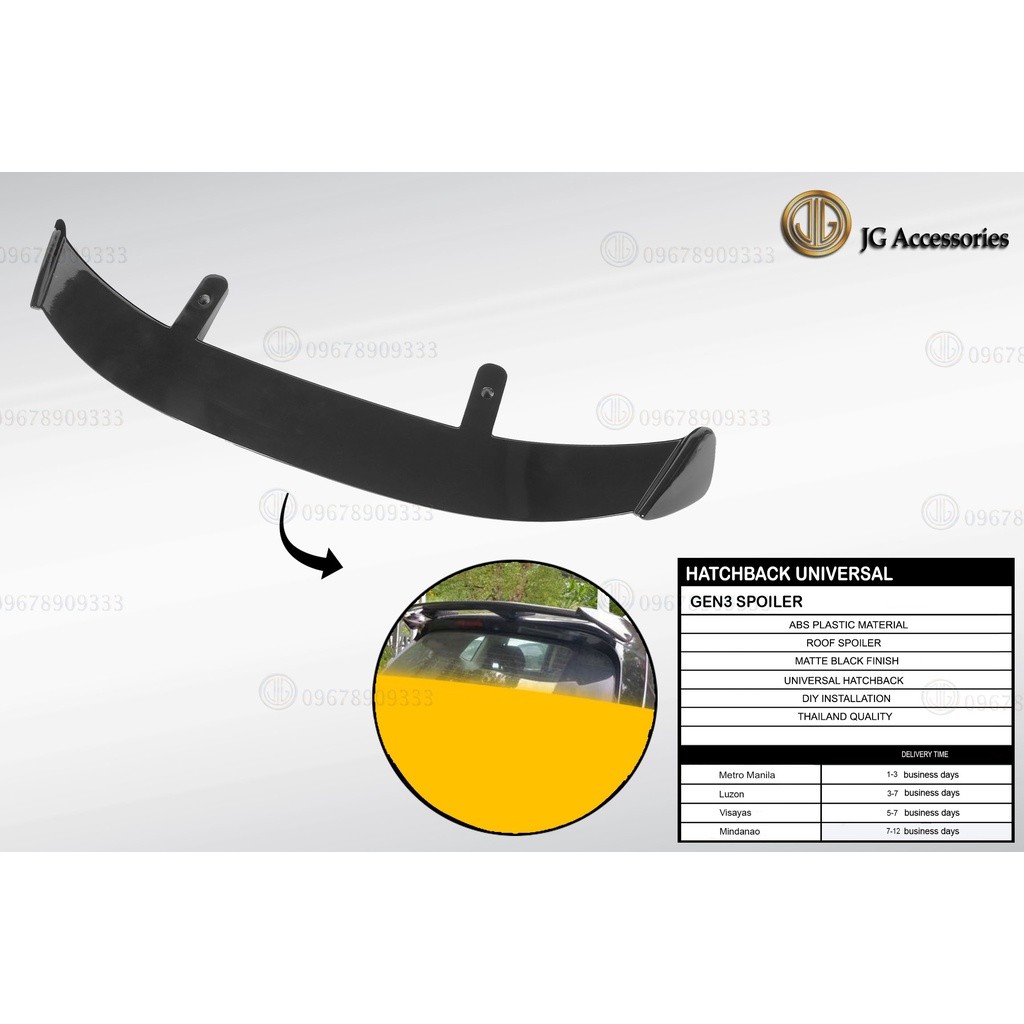 UNIVERSAL SPOILER GEN 3 FOR HATCHBACK/REAR SPOILER WING/HATCH BACK ...