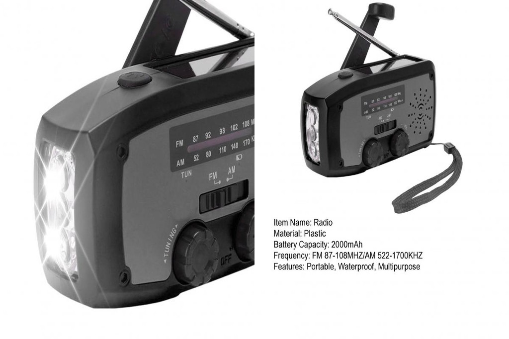 COOD Compact Hand Radio Emergency Solar Radio Portable Hand Solar Radio ...