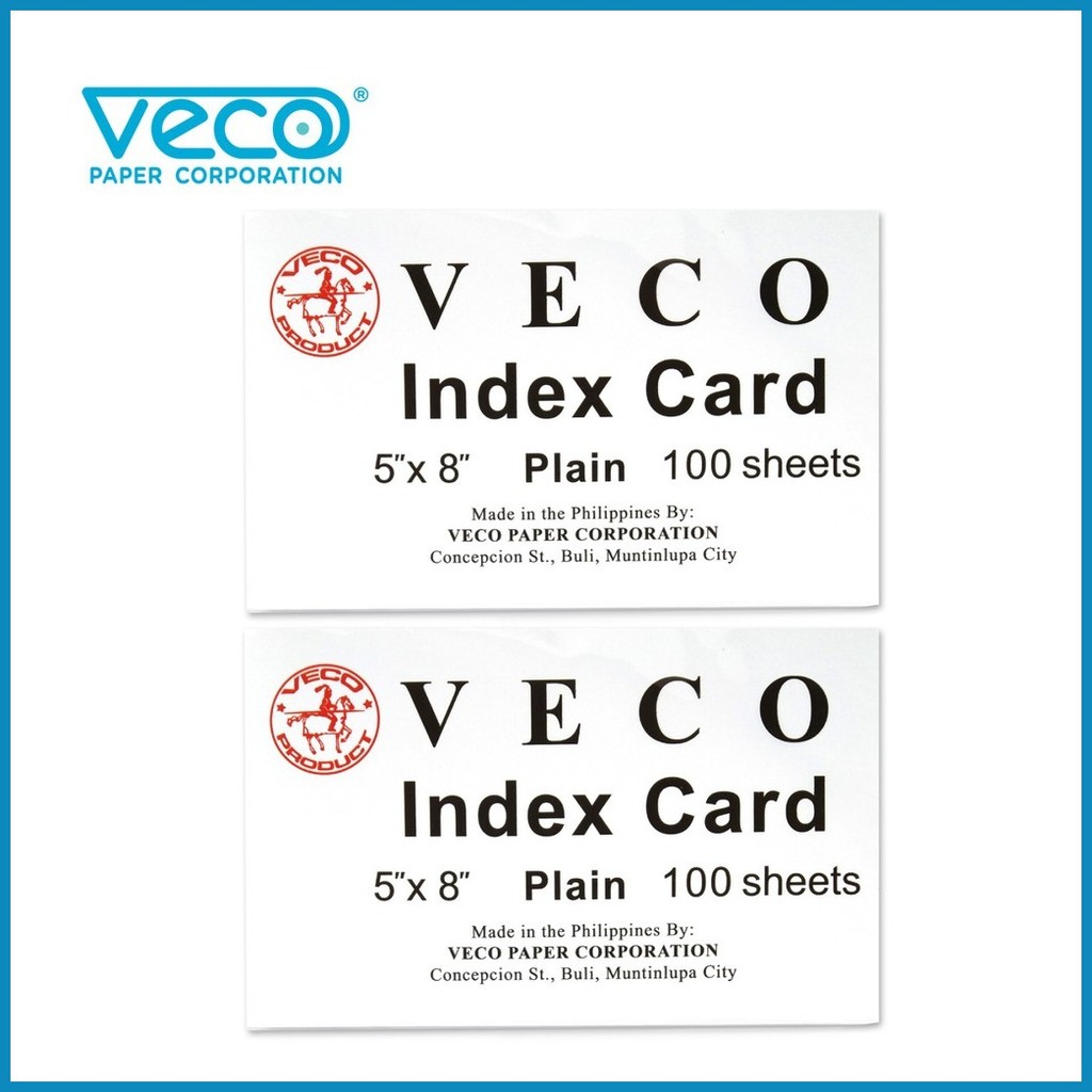 Veco Index Card Blank, Packed in Resealable Plastic (2Packs) | Shopee ...