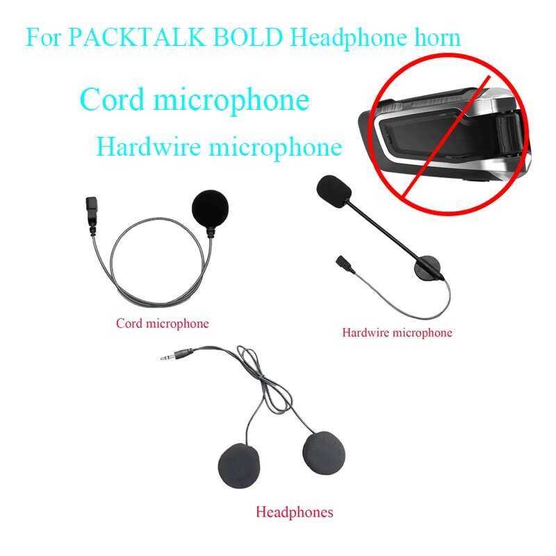 For Cardo PACKTALK BOLD Headphone Horn Soft Hard Wire Microphone ...
