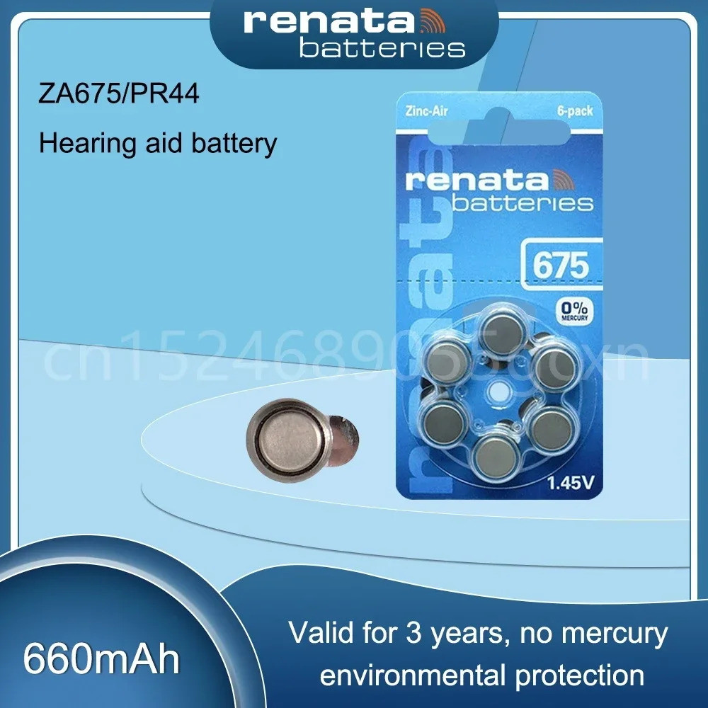 Renata Zinc A1 Air Aid Batteries 675 A675 Pr44 P675 Cell Button Battery ...