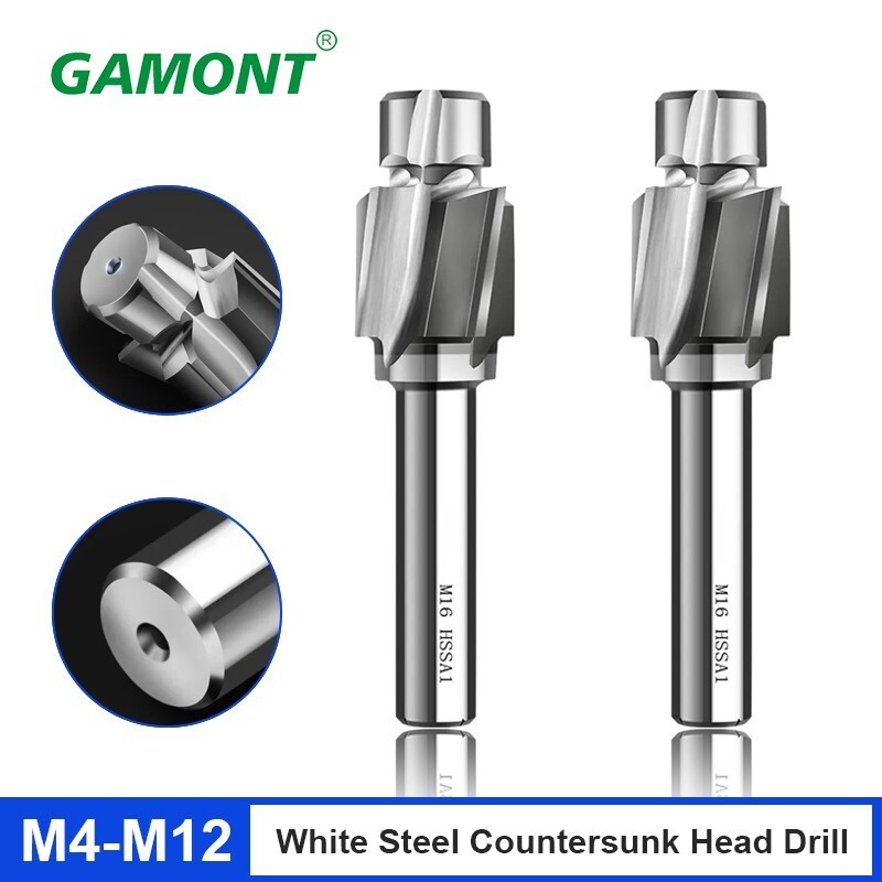GAMONT White 81 Steel Countersunk Head Drill Straight Shank Flat Full ...
