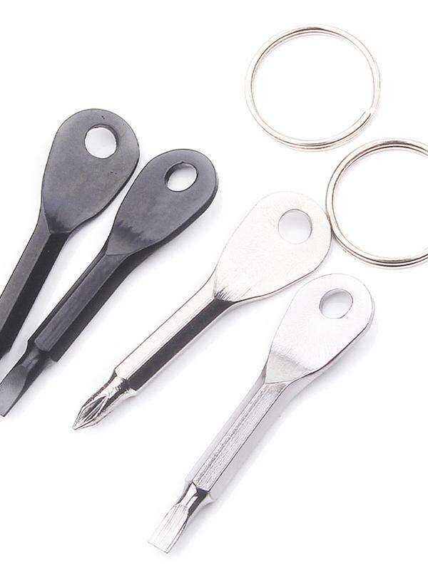 Portable Screw Flat Screwdriver Phillips Small Screw Keychain Ring ...