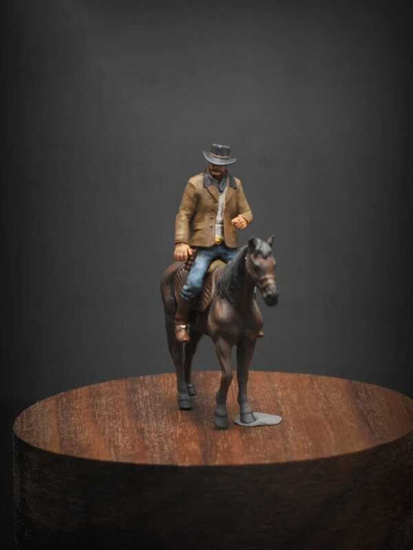 1:64 Scale Western Cowboy Figure Model Scene Accessories Resin Doll Toy ...