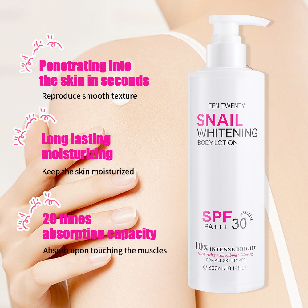 TEN TWENTY 300ml Snail Whitening Spf 30 PA+++ Body Lotion Collagen 10X ...