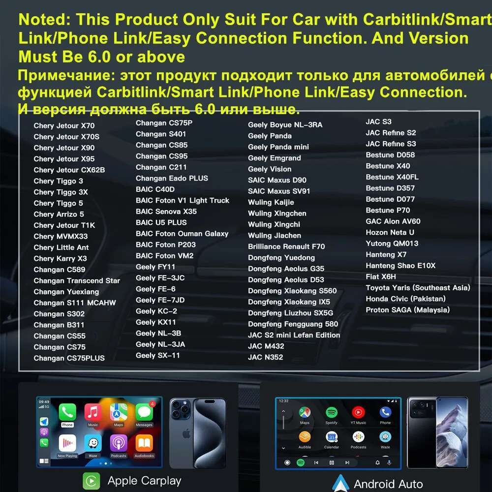 CARABC Wireless Carbitlink SmartLink CarPlay Android Auto Easy ...