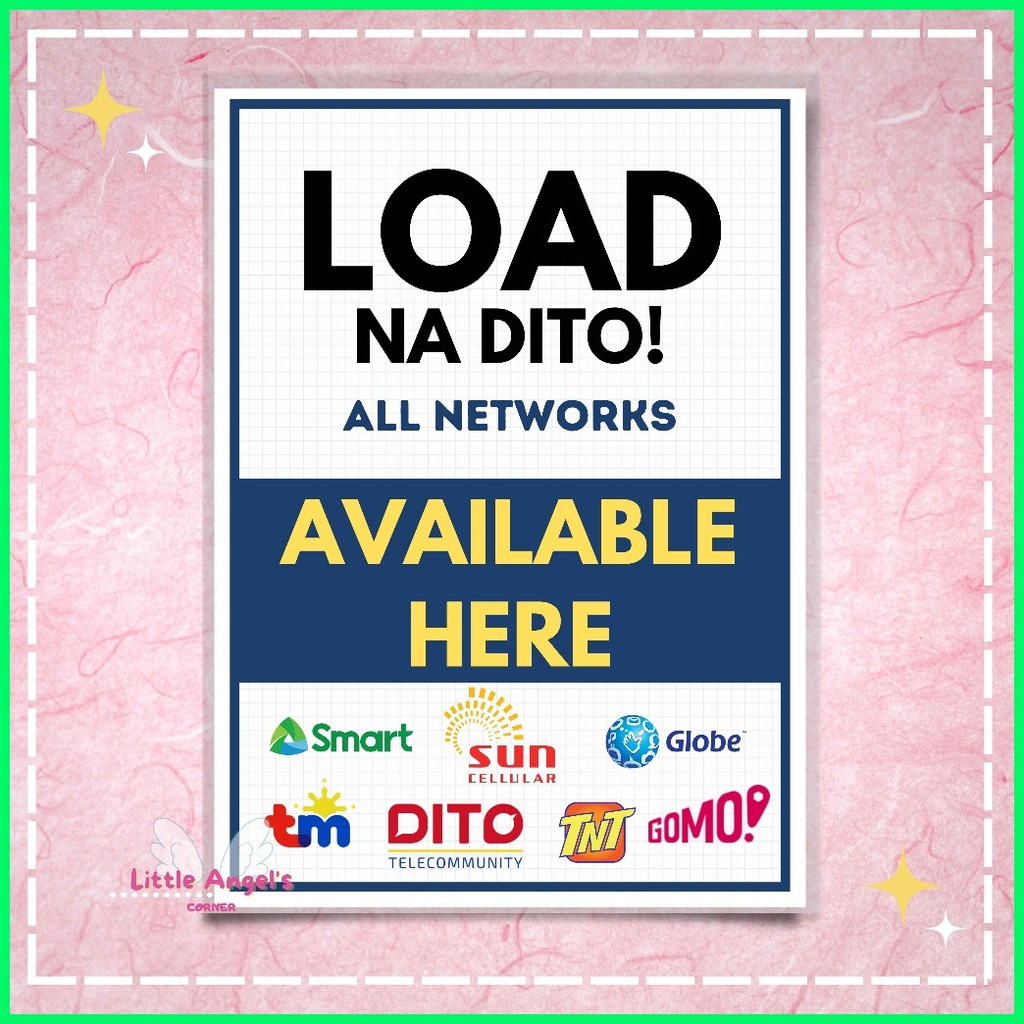 LOAD NA DITO (A4 LAMINATED) | Shopee Philippines