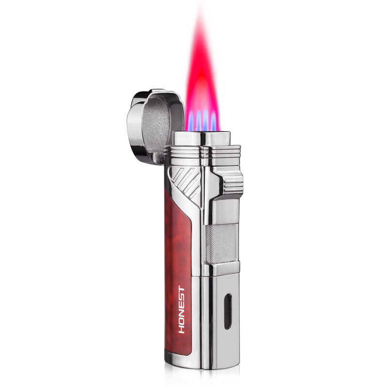 HONEST 4 Jet Torch Flame Metal Butane Cigarette Windfroof Lighter ...