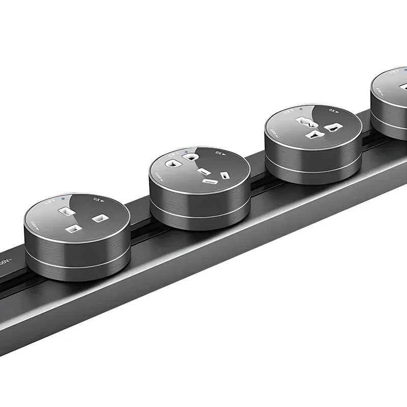 Movable Embedded UK EU Standard Outlet Wall Mounted Power Rail Type ...