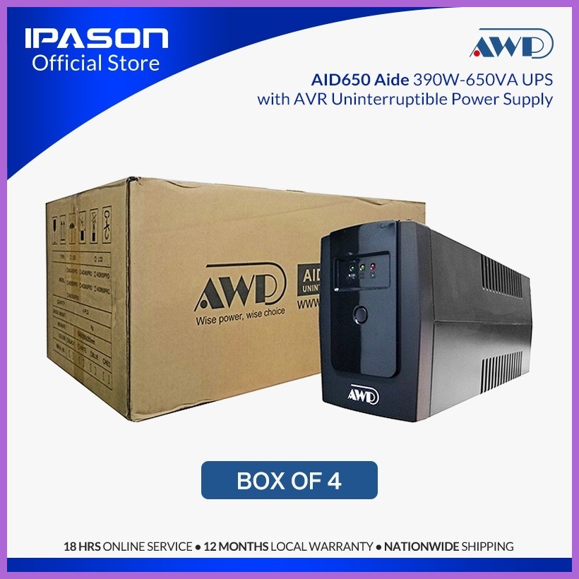 Ipason AWP AID650 Aide 390W-650VA UPS with AVR Uninterruptible Power ...