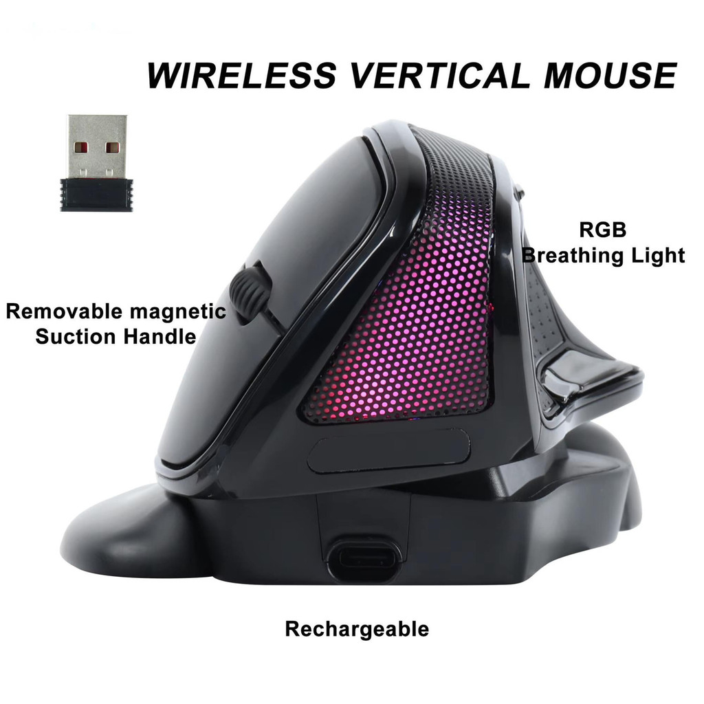 Wireless Mouse Mouse Ergonomic Computer USB Optical Vertical RGB ...