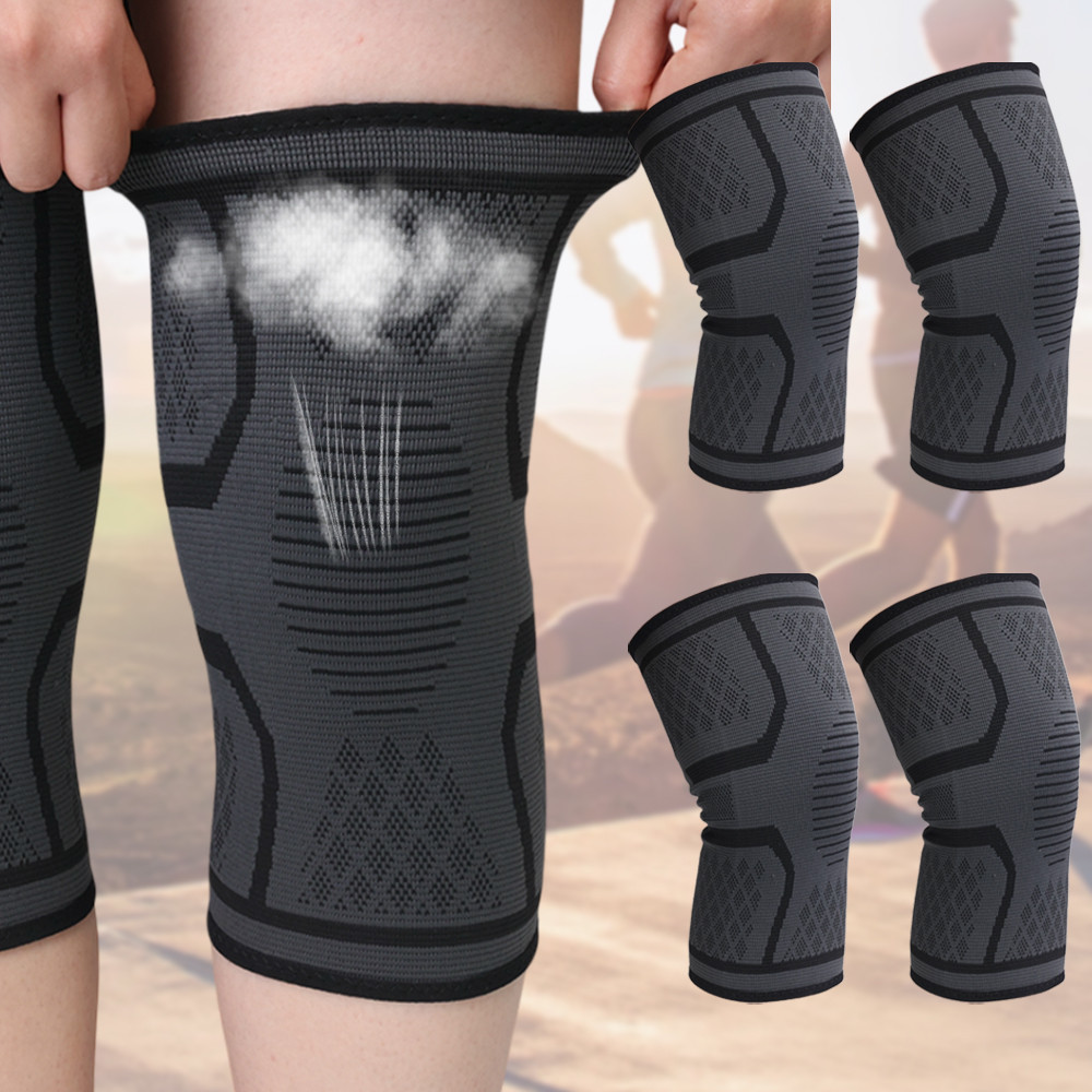 Elastic Fit Compression Sports Knee Pads - Moisture Wicking Fitness ...
