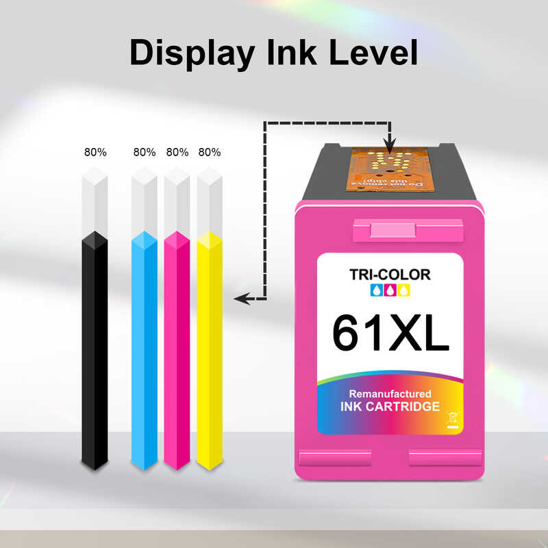 INK LULU Ink Cartridges for HP 61XL to use with Envy 4500 Deskjet 1000 ...