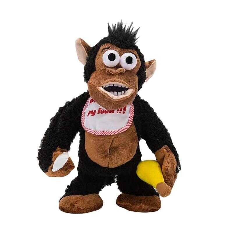 7A Electric Moving Funny Eating Banana Sensory Stress Monkey Toys Plush ...
