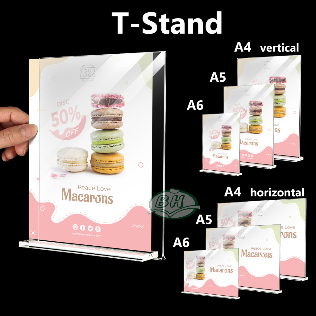 [Pos Fast] Menu Display Stand A6 A5 A4/ Menu Paparan/ Card Stand ...