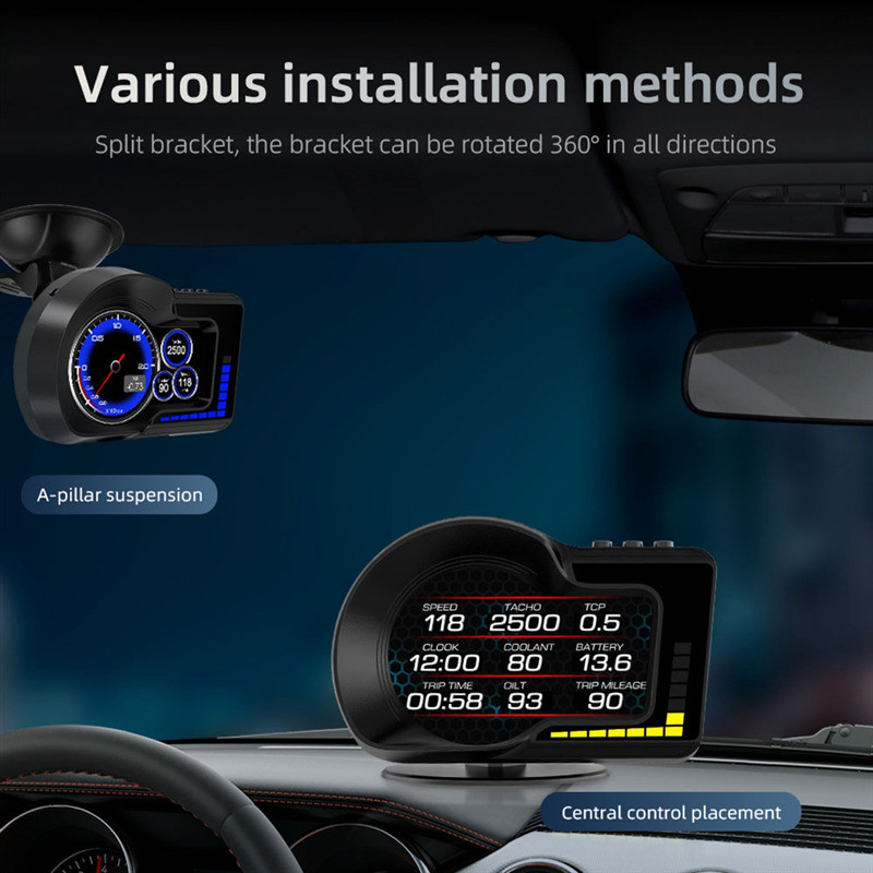 ε F15 Hud Heads Up Flat Screen Car Obd Lcd Inspection Dashboard ...
