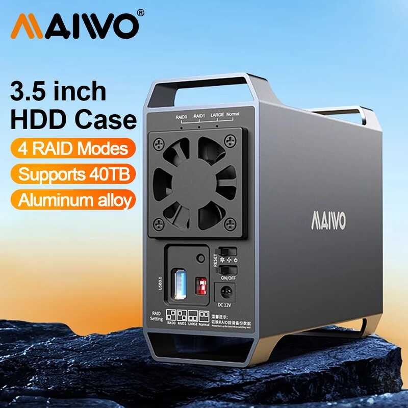 3.5-inch MAIWO Hard Drive Dual Bay Array SATA To USB 3.0 Disk External ...