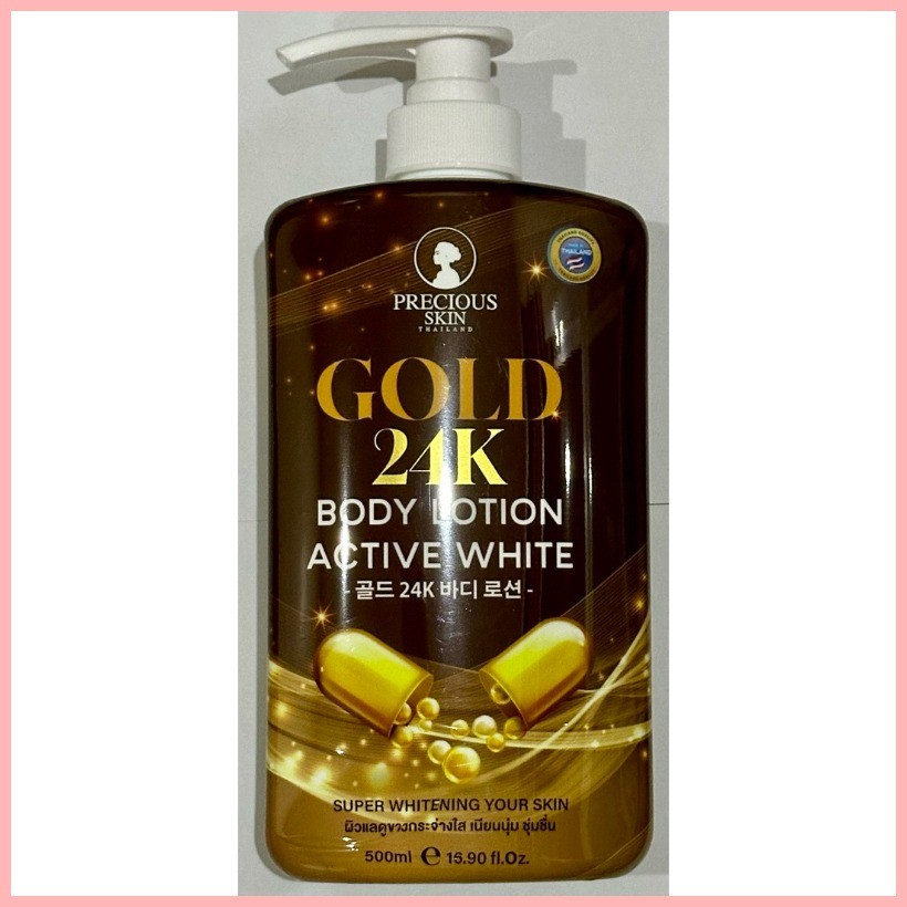 Precious Skin Gold 24K Body Lotion Active White 500ML ☢ | Shopee ...