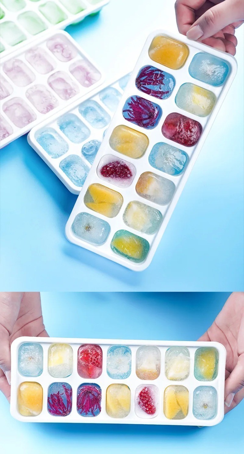 Ice Cube Molder With Cover Silicone Ice Cube Tray For Freezer Small ...