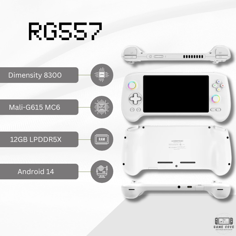 ANBERNIC RG557 Android Handheld Game Console Android 14 AMOLED Screen ...