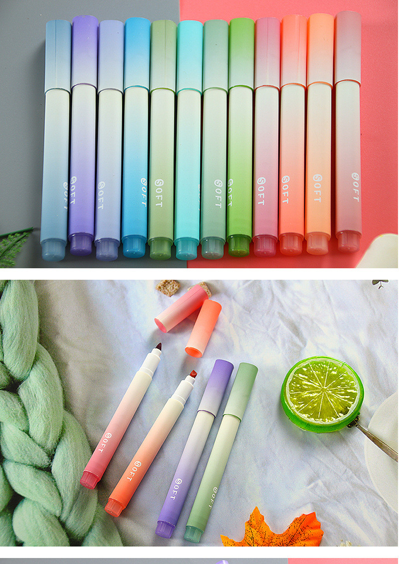 4Pcs/Box Higlighter mark Pen Gradient Gentle Wear-resistant Color ...