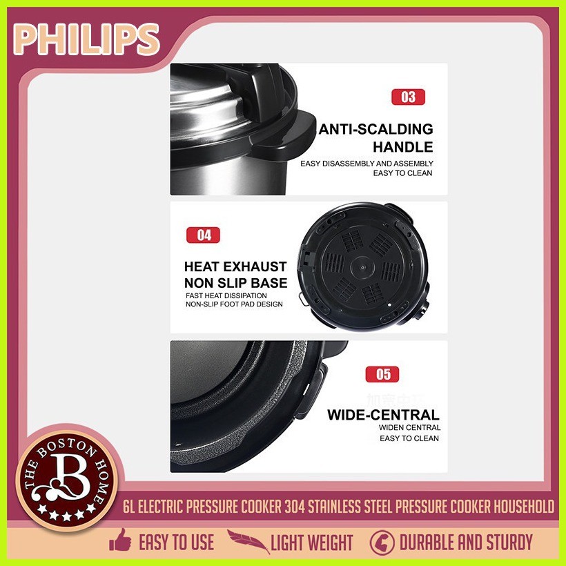 Philips Electric Pressure Cooker Pressure Cooker Detachable Electric ...