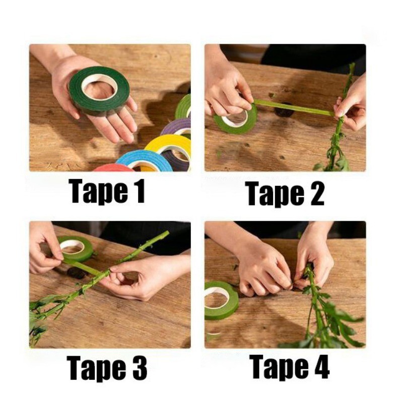 1/5 Roll Floral Stem Tape Self-Adhesive Wrapping Tape Florist Green ...
