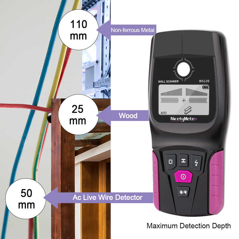 RZ Digital Professional Multifunction Wall Detector Live Wires Cable ...