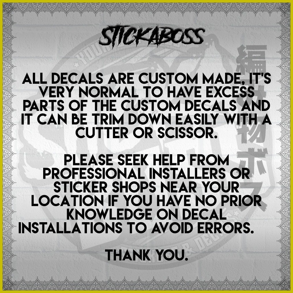 RAIDER 150 REBORN CARB DECALS ( R150 STOCK CUSTOM )【WITH FREEBIES ...