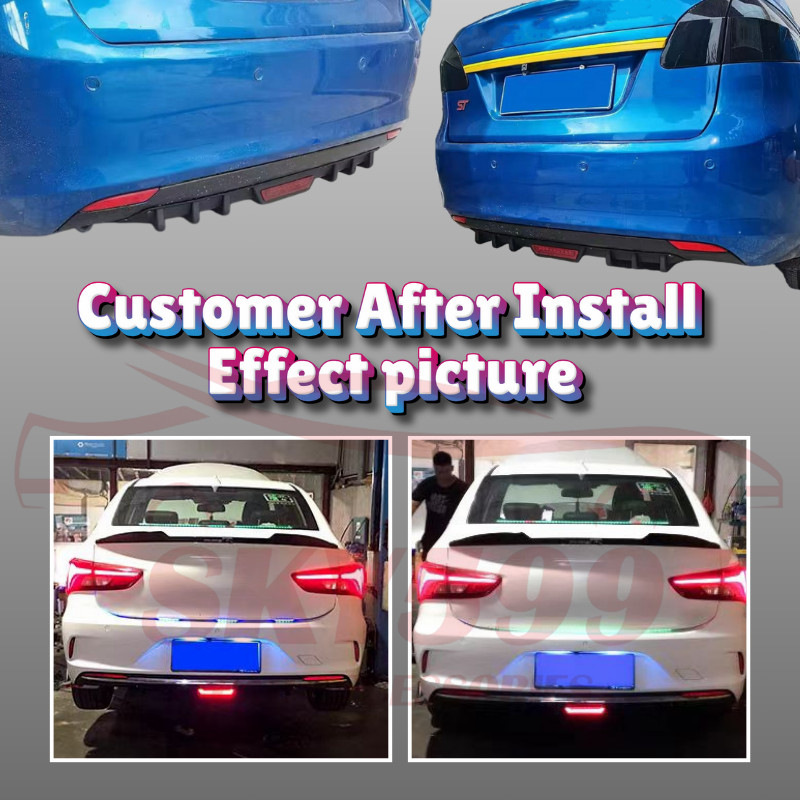 Universal Car Rear Bumper Chassis Spoiler Shark Deflector Black Abs ...