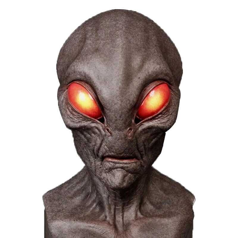 Latex Halloween Mask Horrible Big Eyes UFO Full Face Scary Horror Alien ...