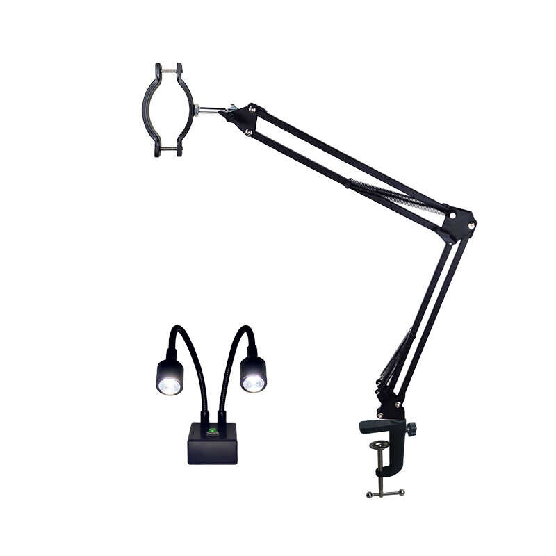 Microscope Adjustable Lens Holder Arm Stand Gooseneck LED Spotlight ...