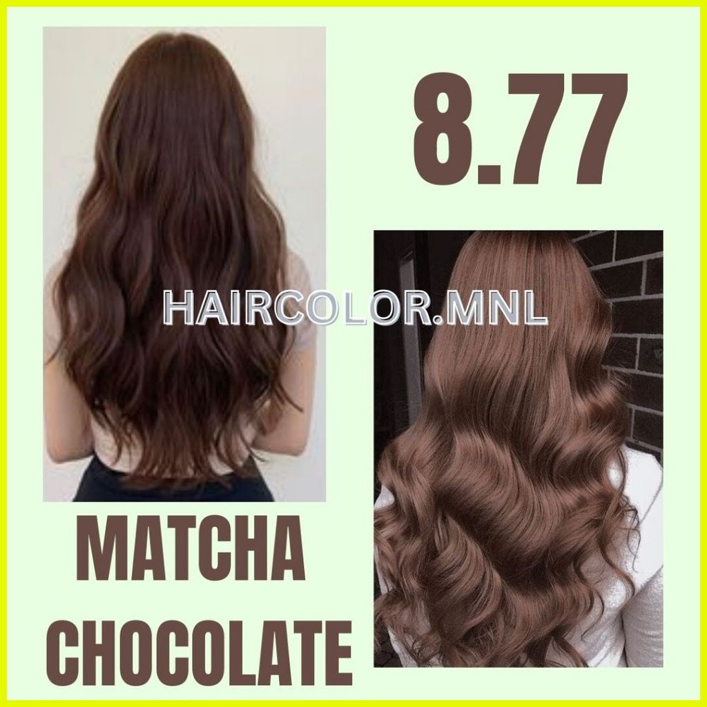 BREMOD 8.77 MATCHA CHOCOLATE HAIR COLOR SET WITH OXIDIZER (100ML ...