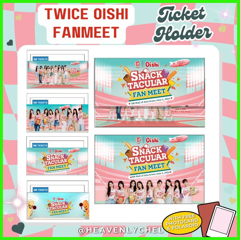 Ѯ TWICE x Oishi Snacktacular FanMeet Ticket Envelope Ticket Holder with ...