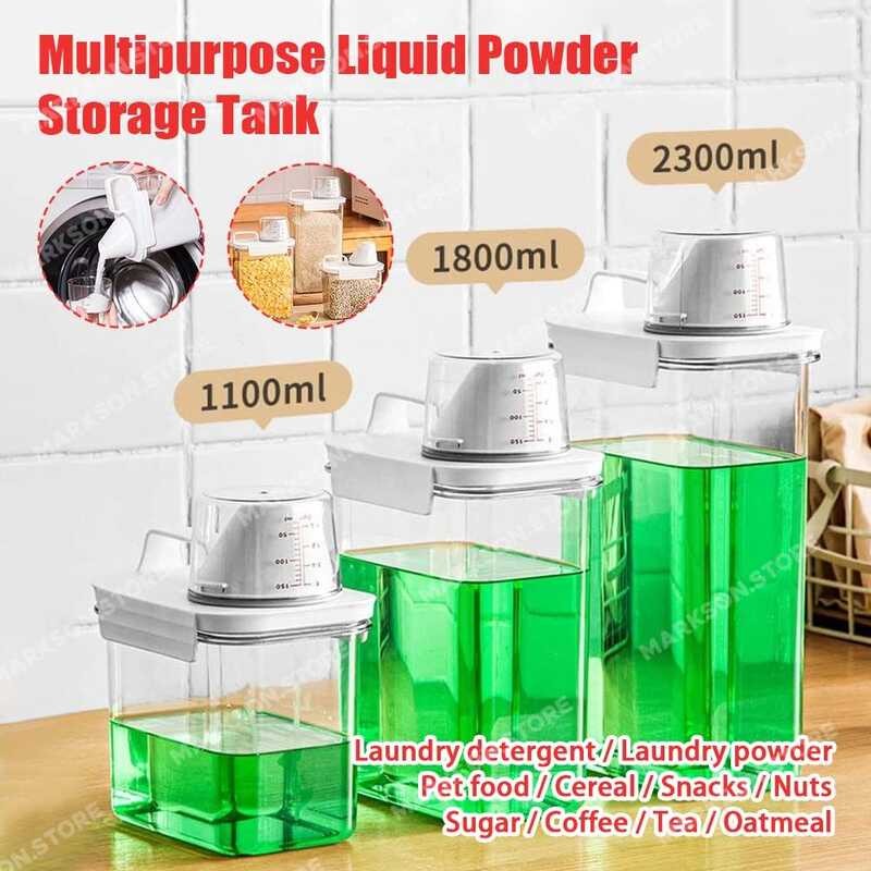 Multipurpose Detergent Container Jar Snacks Box Laundry Powder Dispense ...