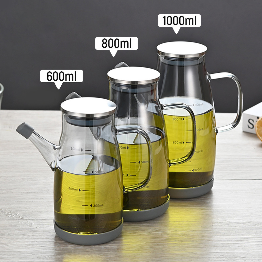 MASA 600/800ml/1000ml Glass Oil Bottle Cooking Oil Vinegar Soy Sauce Bottle Leak Proof Kitchen ...