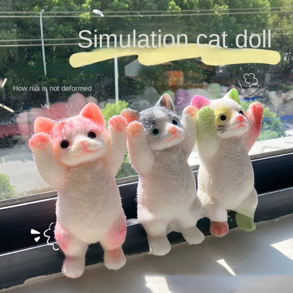 Slow Rebound cute Cat Figure Squeeze Toy Animal Cartoon Simulation Cat ...