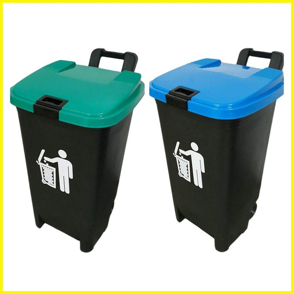 TRASH CAN | 80L. BASURAHAN with Wheels and Lock. OROCAN #2100 (2PCS ...