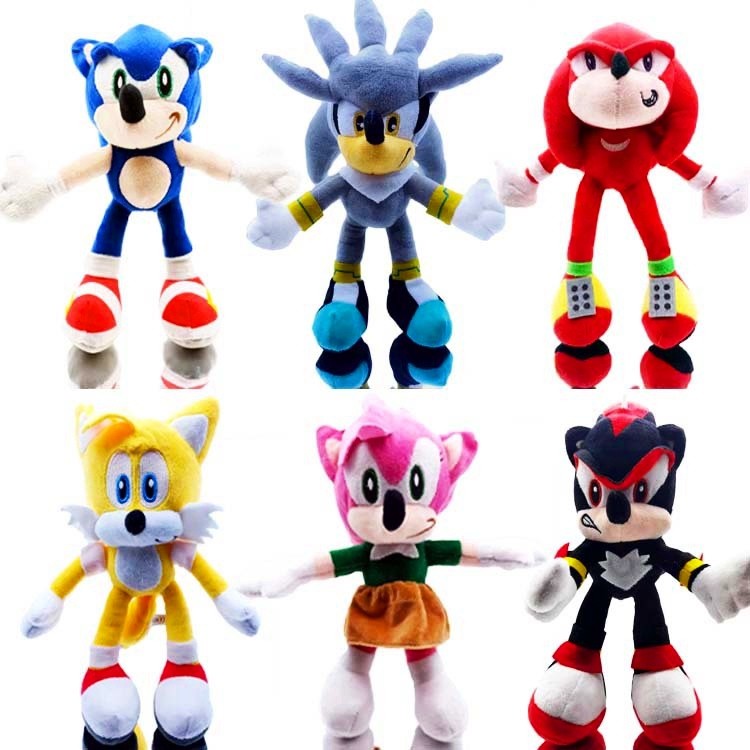 in stock Sonic The Hedgehog Plush Knuckles Silver Tails Stuffed Teddy ...