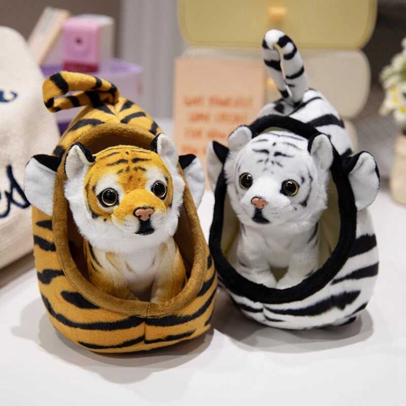 18CM 1Pc Kawaii Animal Nests Plush Toy Simulation Tiger Lion Leopard ...