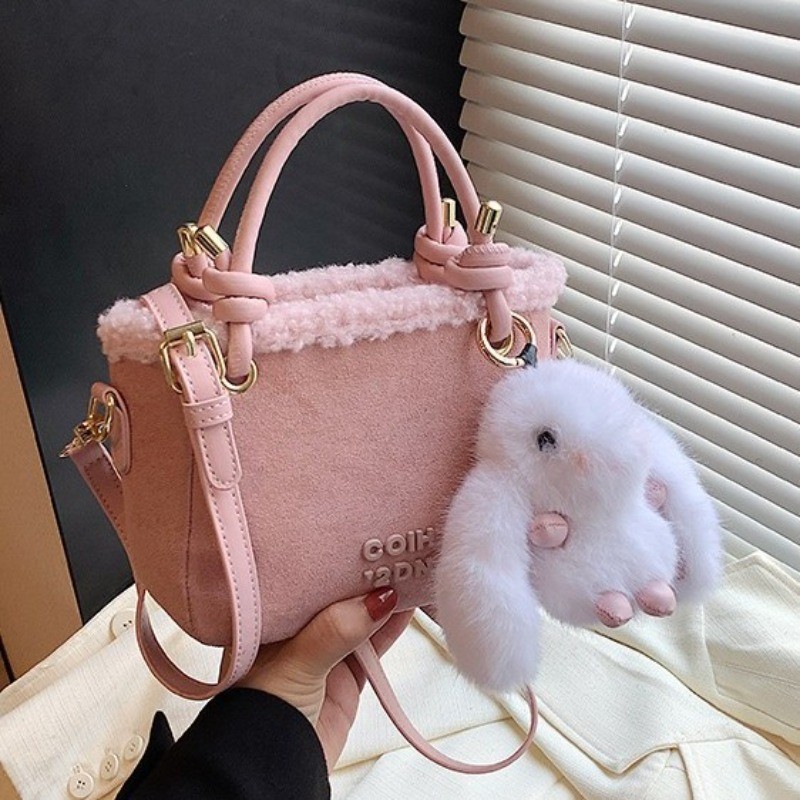 Ielgy Fresh Cute Plush Handbag Autumn Winter All-Match One-Shoulder ...
