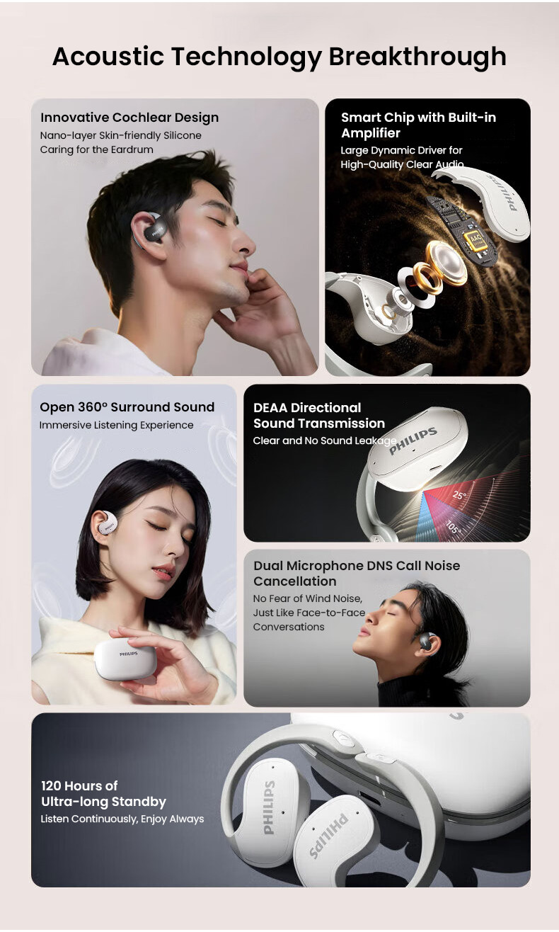 Philips Open-Ear Bone Conduction Sports Headphones TAT2708 | Shopee ...