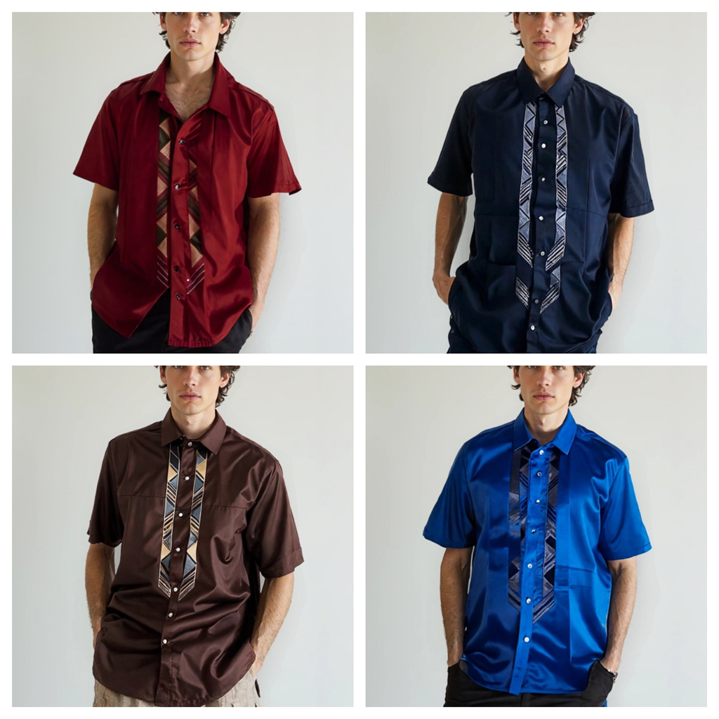 2025 NEW Cover Button Polo Barong Formal Attire /barong tagalog for men ...