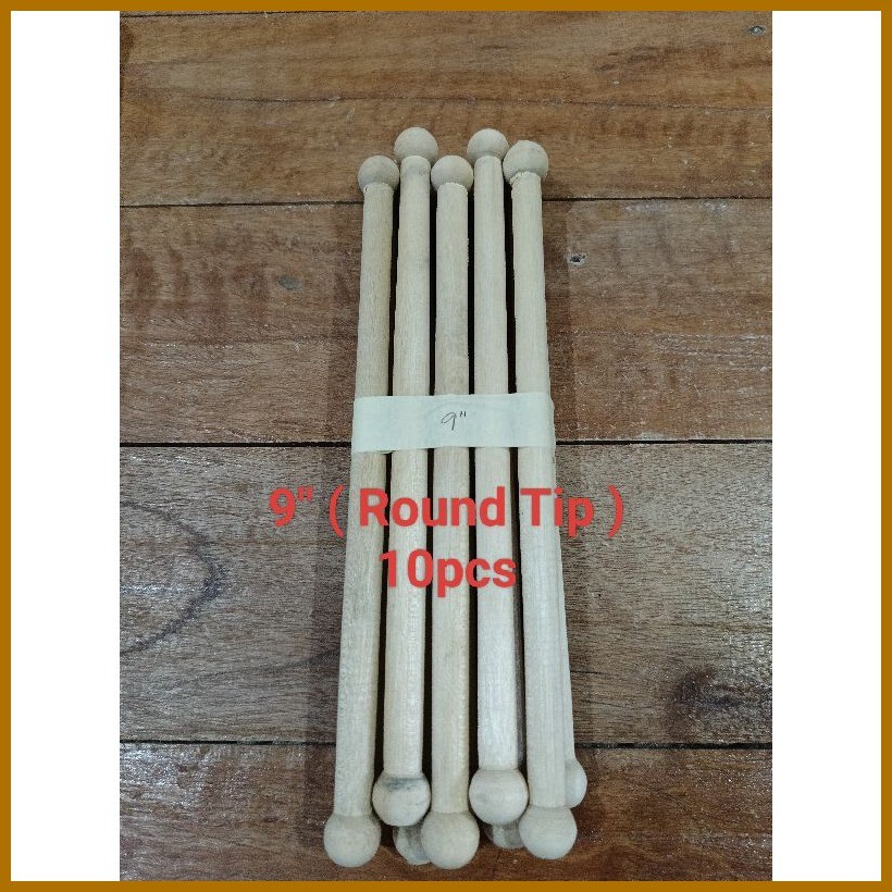 9" Unpainted Wooden Scroll Rod ( Round Tip ) 10pcs | Shopee Philippines